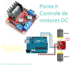 Ponte H L298N para 2 motores DC ou 01 motor de passo (A.010)de pino - Arduino e Eletrônica