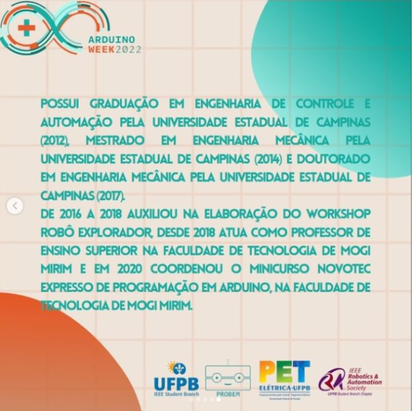 Arduino Day 2022 (Arduino Week UFPB) De 22 a 26/03 - Arduino e Eletrônica